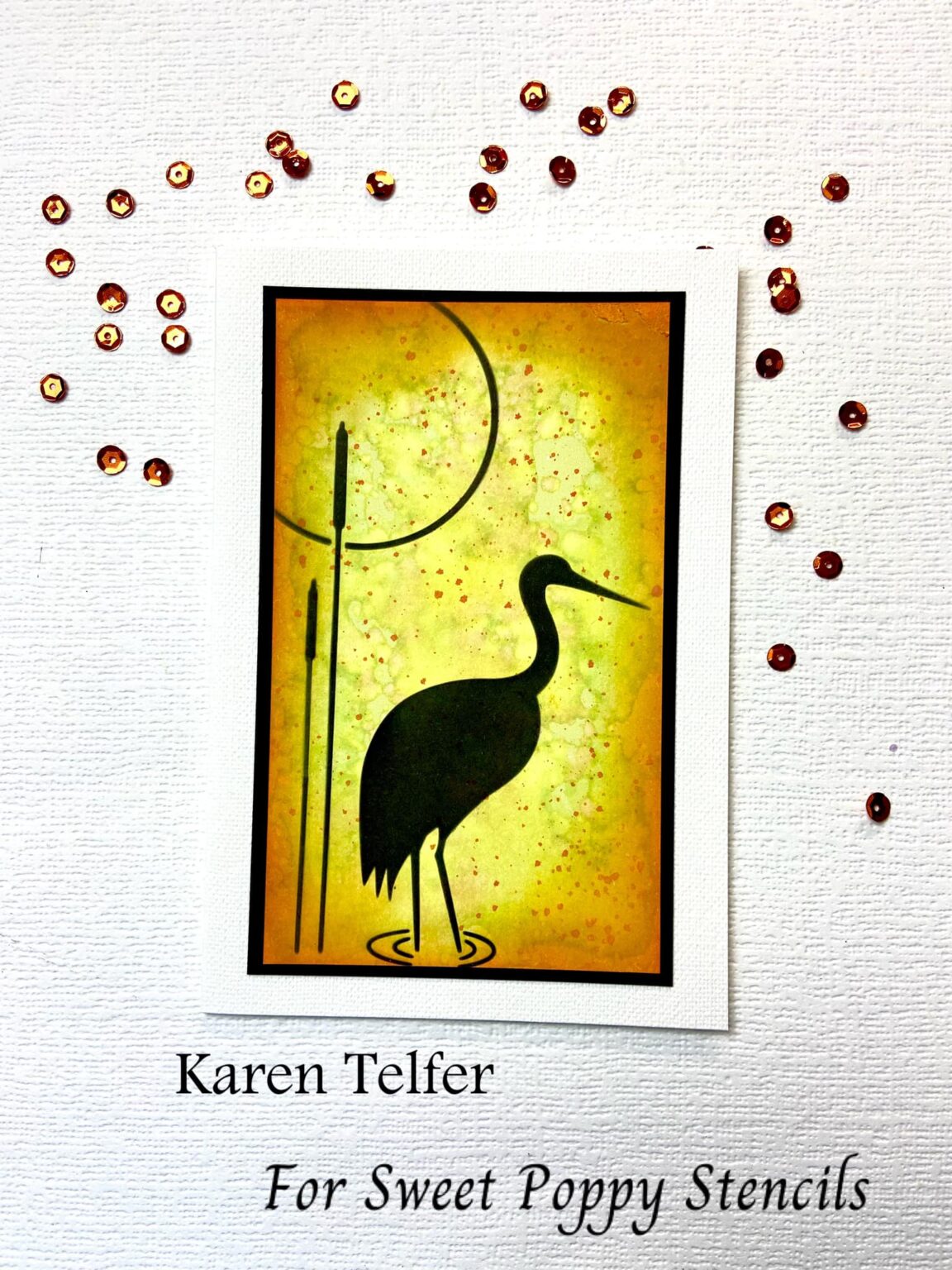 Crane (Bird 3) Stencil - Sweet Poppy Stencils