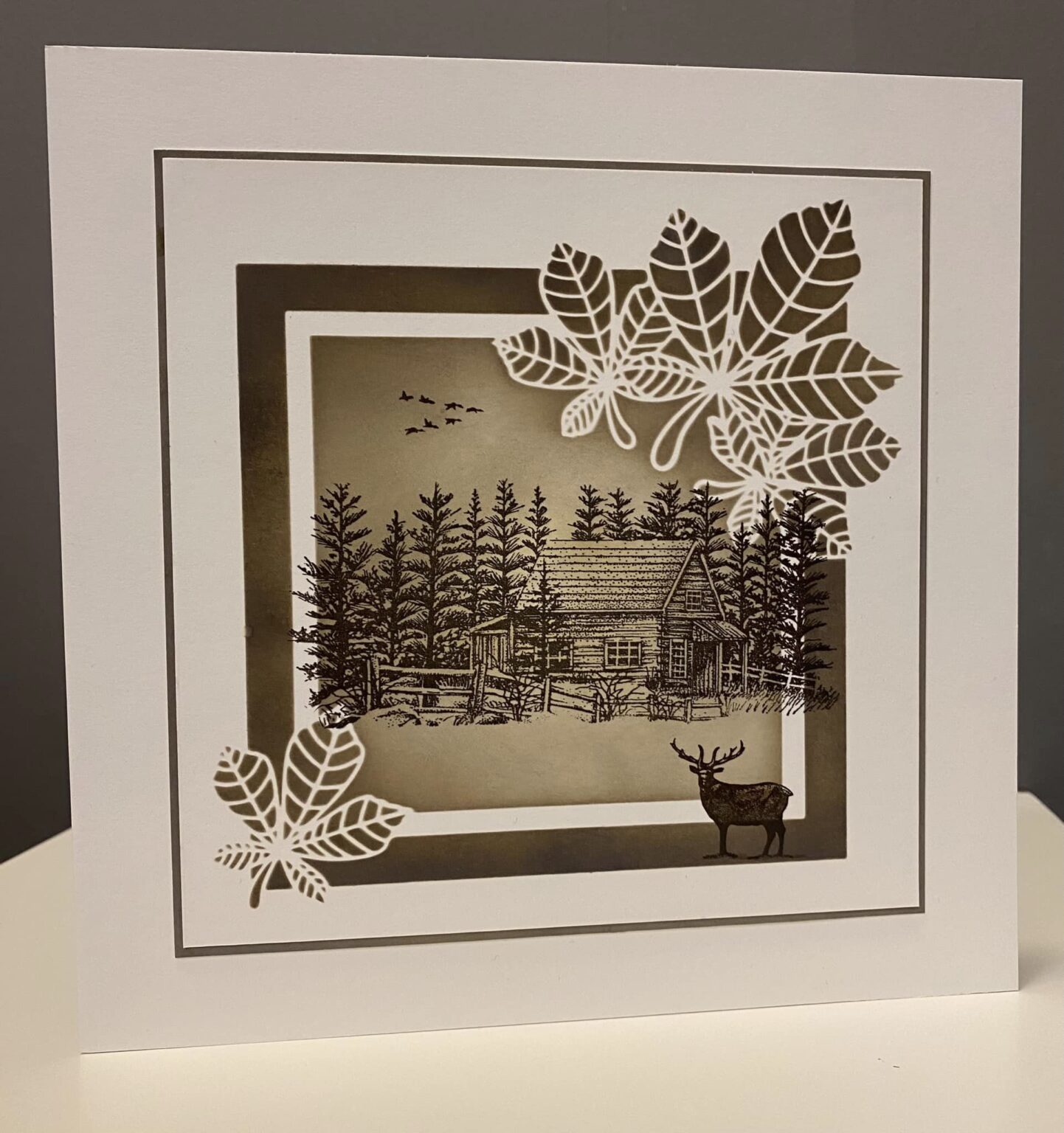 Chestnut Leaf Square Stencil - Sweet Poppy Stencils